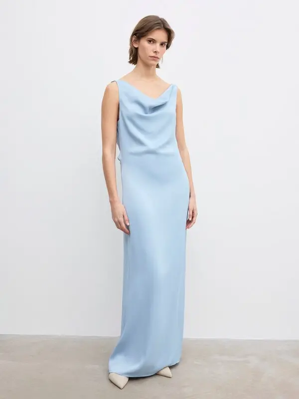 HOUSE OF DAGMAR Waterfall Maxi Dress - Dove Blue