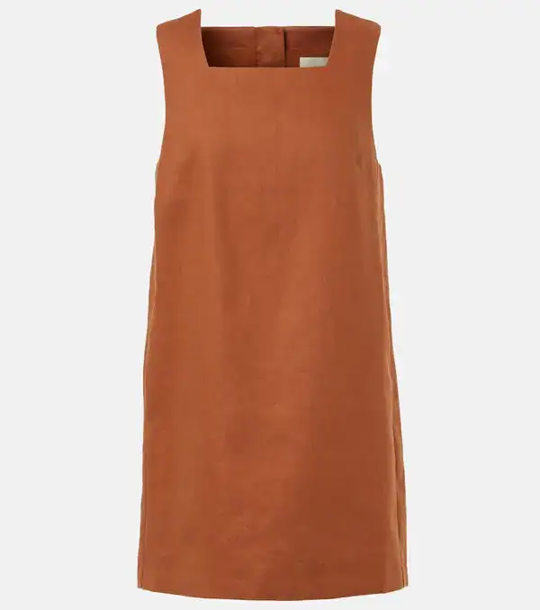 Posse Rio Linen Shift Dress - Brown - 20% Off | Editorialist