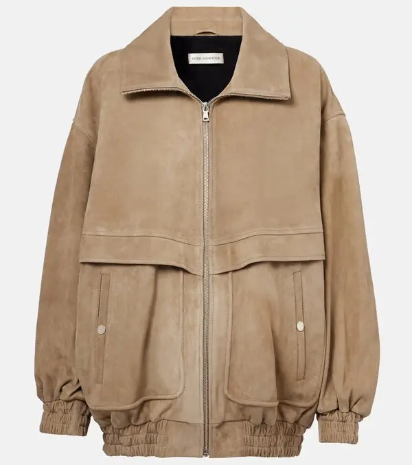 Nour Hammour Beck Suede Bomber Jacket