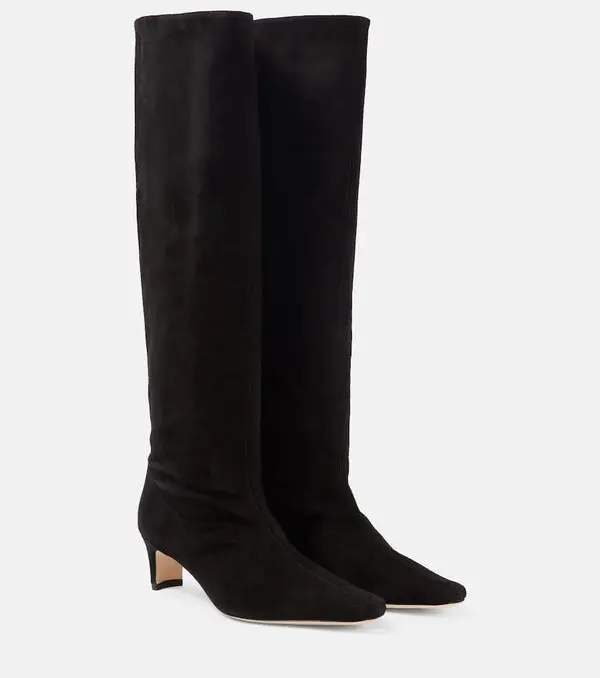 Staud Wally Knee-high Suede Boots - Black