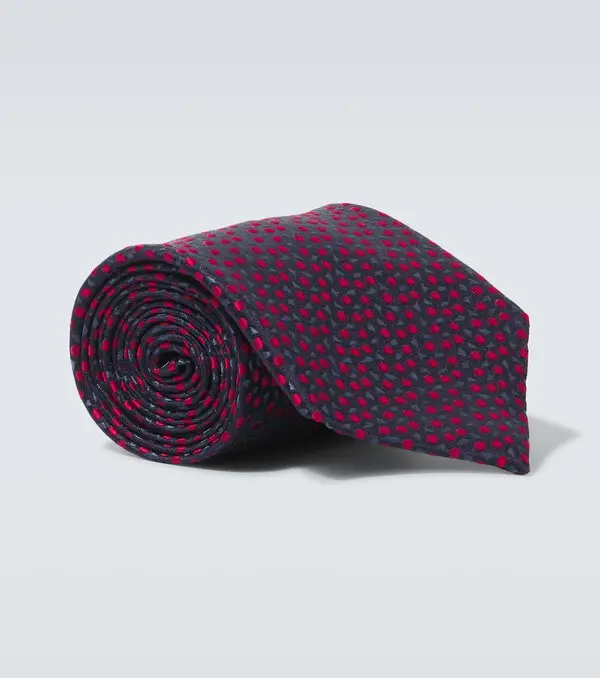 Charvet Polka-dot Silk Neck Tie - Blue