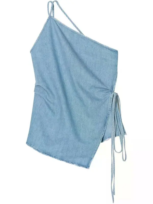Closed Wrap-design Denim Top