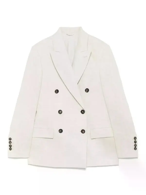 Brunello Cucinelli Blazer With Lurex Detailing - Neutrals