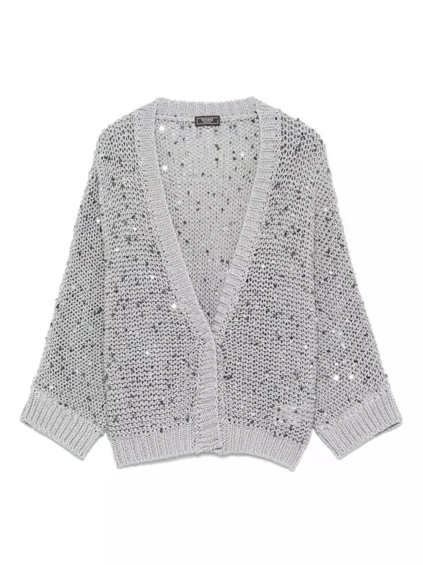 Peserico Sequin-embellished Cardigan - Grey