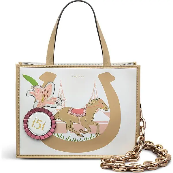 RADLEY Kentucky Derby Open Top Satchel Bag - Chalk