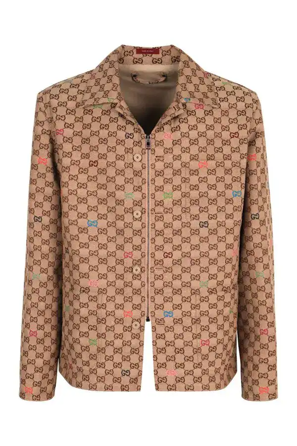 Gucci Gg Jacquard Fabric Jacket In Beige 38% Off Editorialist
