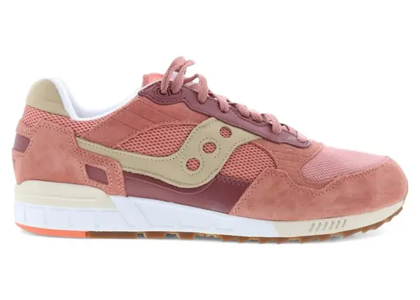 Saucony Shadow 5000 Lace Up Sneakers - Coral/tan