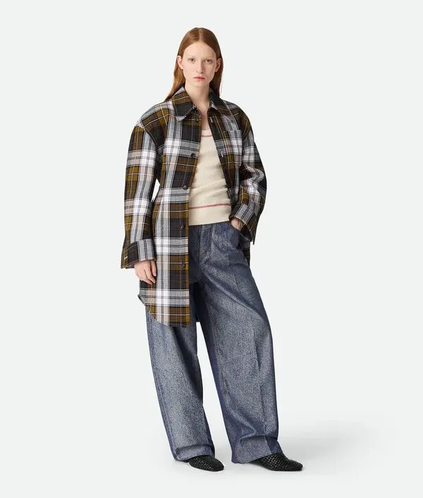 Bottega Veneta Structured Cotton Check Coat