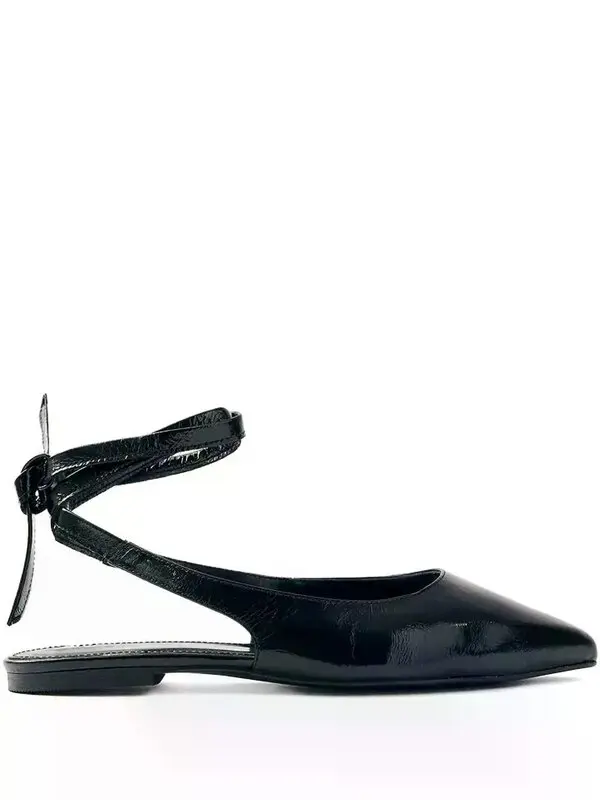 ALOHAS Ribbon Pointed Ballerina - Black
