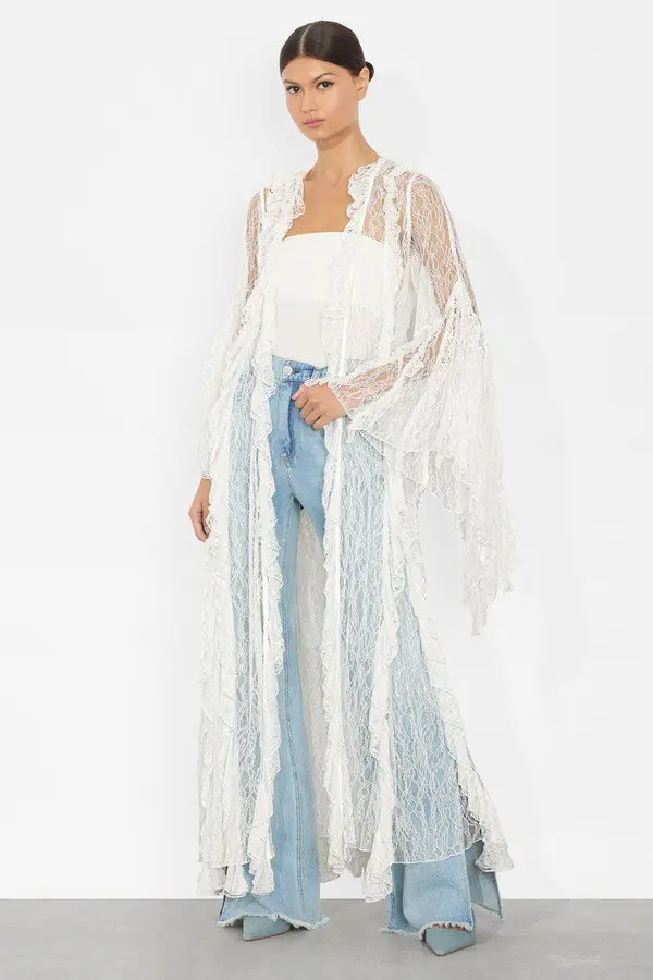 Alice + Olivia Cher Ruffle Maxi Robe