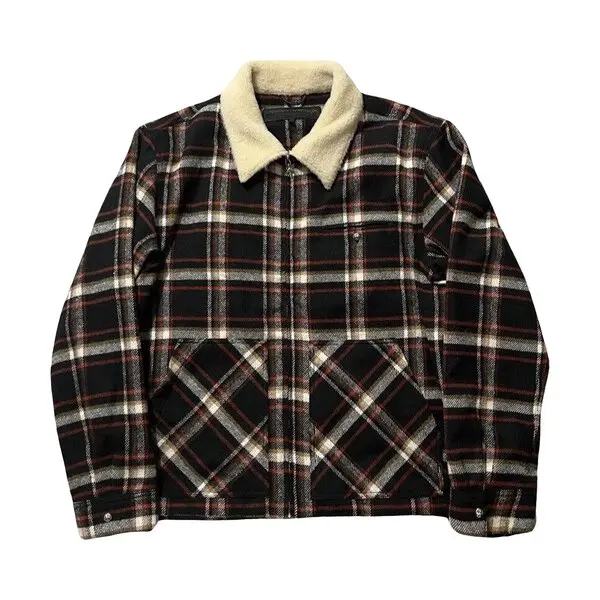 Chrome Hearts Plaid Jacket With Shearling Collar
