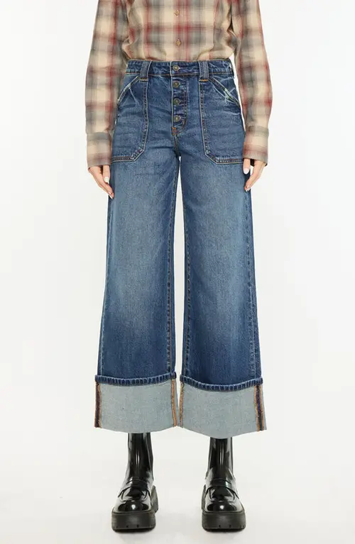 KANCAN High Rise Ankle Wide Leg Jeans