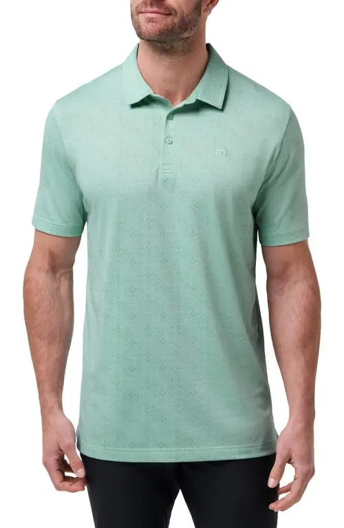 Travis Mathew Acropolis Geo Print Cotton Blend Polo - Eggshell Blue