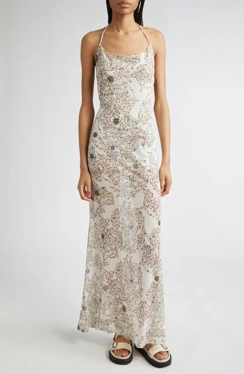SIEDRES Nensi Semisheer Maxi Dress - White Multi