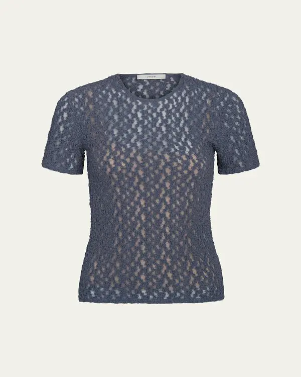 Vince Short-sleeve Floral Smocked Top - Mauve Thistle