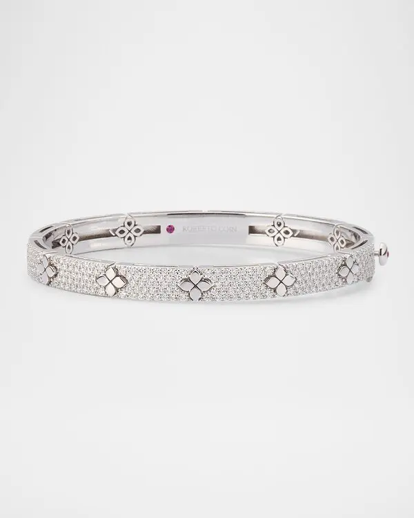 Roberto Coin 18k White Gold Diamond Love In Verona Bangle - Diamonds