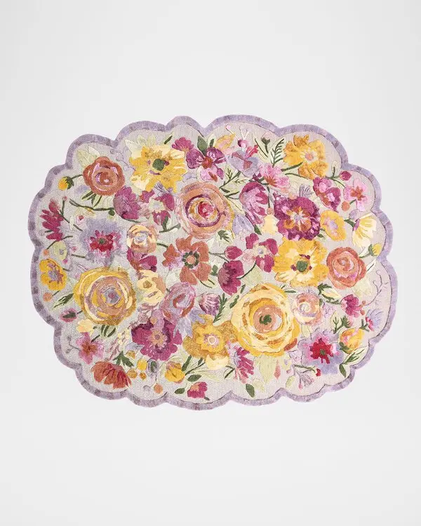 MACKENZIE-CHILDS Scalloped Flower Meadow Rug, 8' X 10