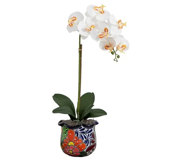 NEARLY NATURAL 26' Orchid Arrangement In Handma De Planter