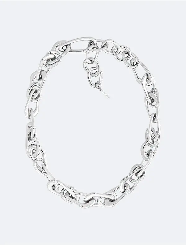 Calvin Klein Organic Chain Link Necklace - Silver