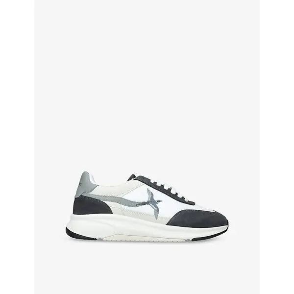Axel Arigato Genesis Neo Bird Suede And Leather Low-top Runner Trainers - White/blk