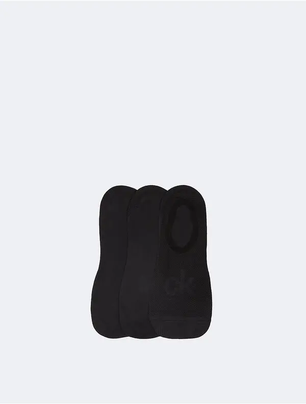 Calvin Klein Microfiber Mesh Liner Socks 3 Pack - Black