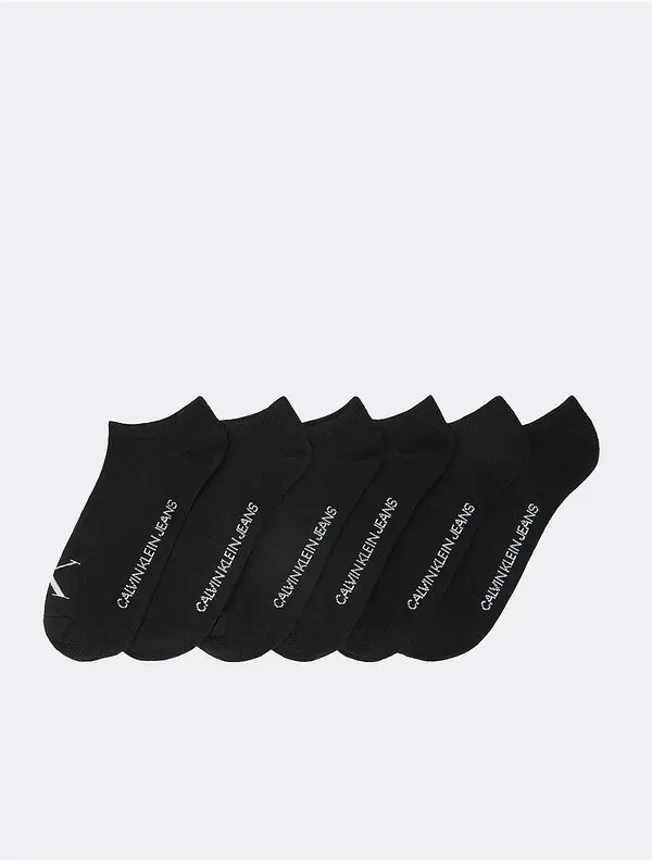 Calvin Klein Monogram No Show 6-pack Socks - Black