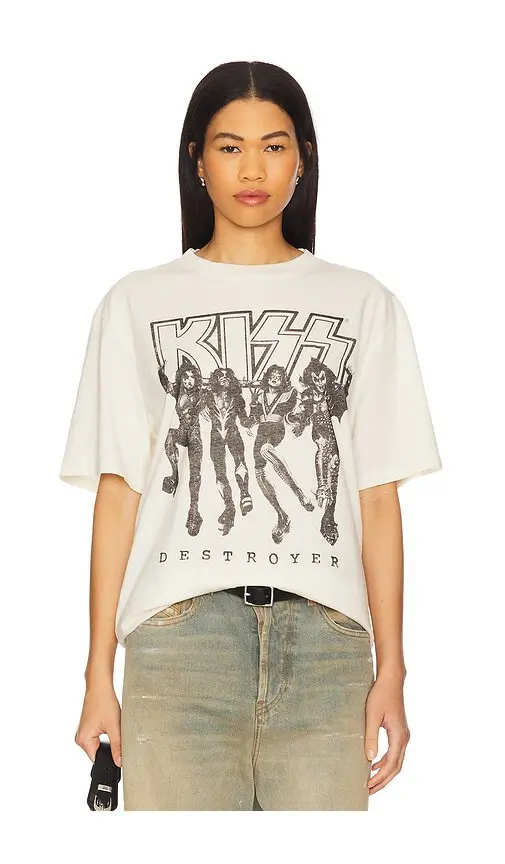 PHILCOS Kiss Destroyer Boxy Tee In Cream