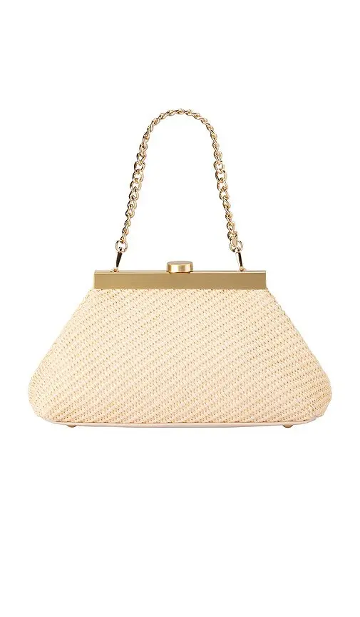 OLGA BERG Hanna Woven Straw Clutch