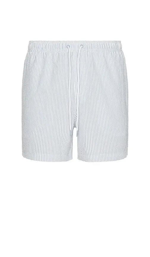 Rails La Brea Swim Shorts - Blue White Seersucker