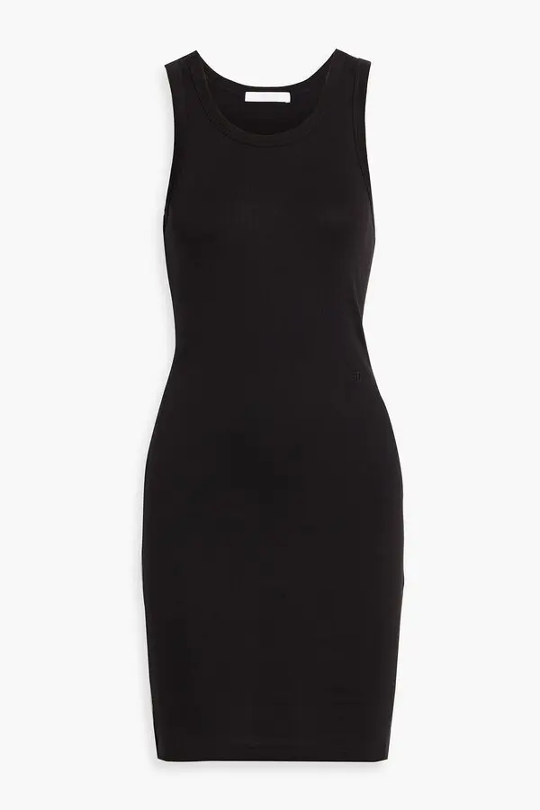 Helmut Lang Pima Cotton And Modal-blend Jersey Mini Dress - Black