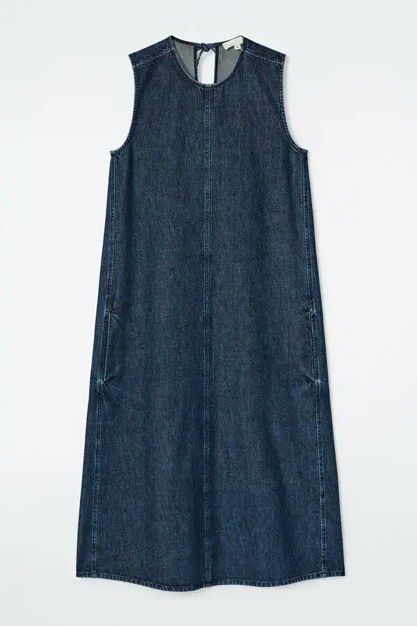 white christmas dresses Clementina Organic Cotton Denim Midi Dress main image 1