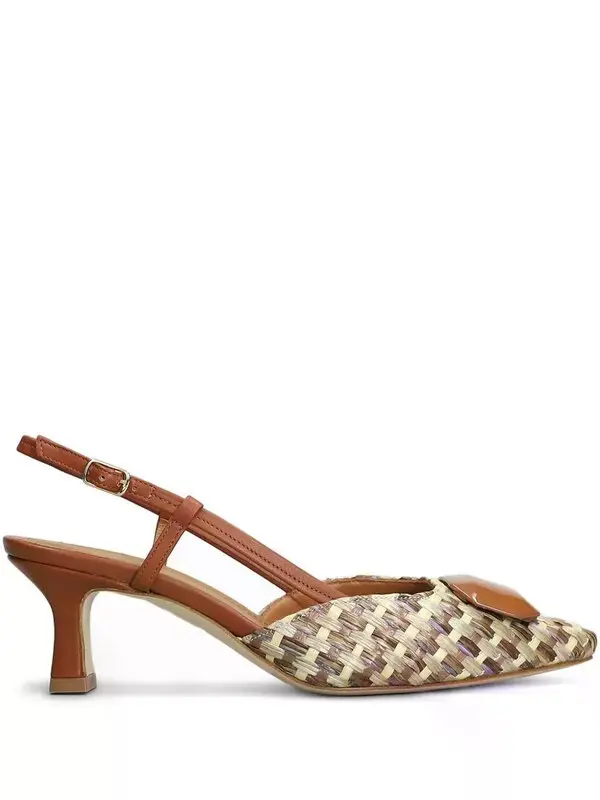 JULIE DEE 65mm Raffia Slingback Pumps