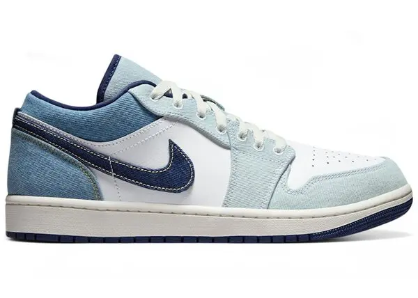 JORDAN 1 Low Se Denim Sneakers - White/sail/star Blue