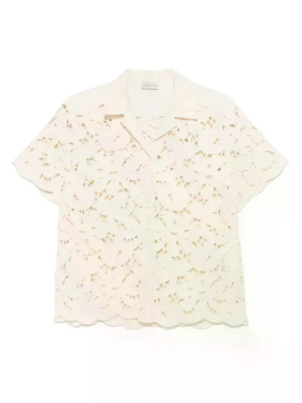 Moncler Floral Macramé Shirt - Neutrals