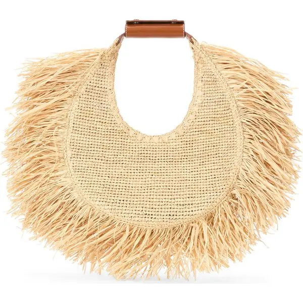 Staud Moon Fringe Raffia Tote - Natural Fringe