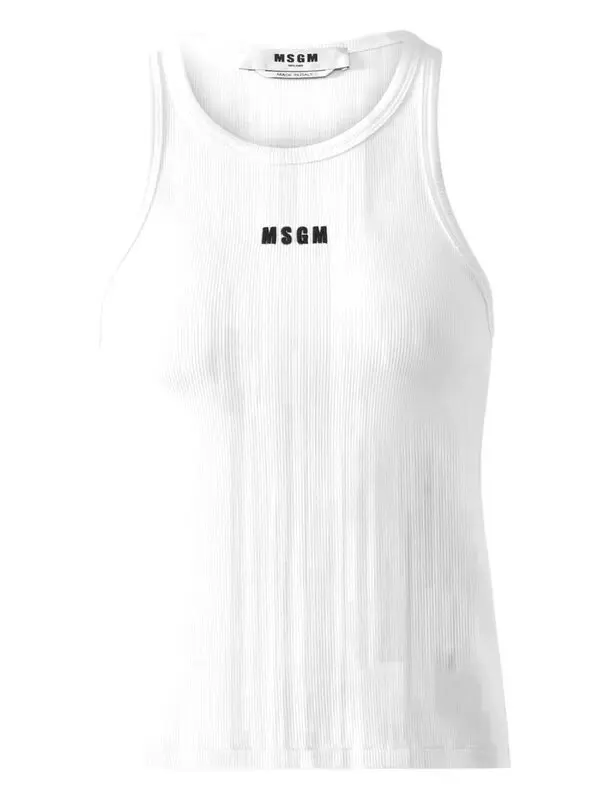 MSGM Racerback Ribbed Tank Top