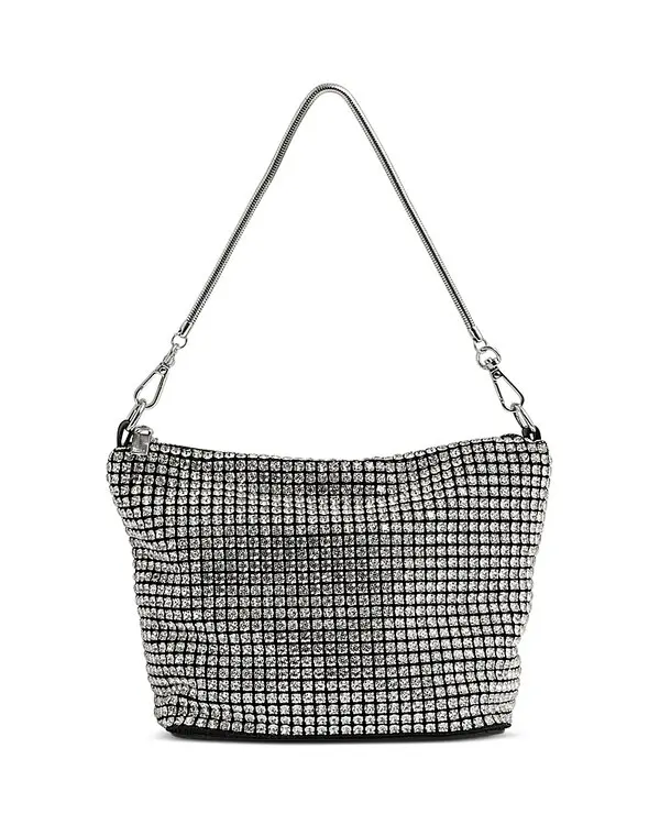 REISS Leah Crystal Pouch - Silver