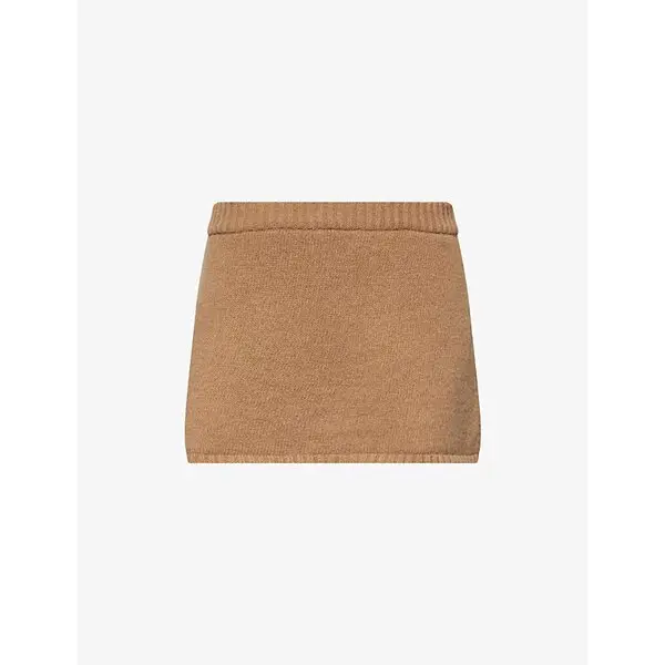 BUCI NYC Wool-blend Knitted Skort - Cocoa