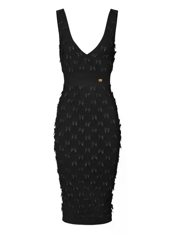 Elisabetta Franchi Bow-detailing Midi Dress - Black