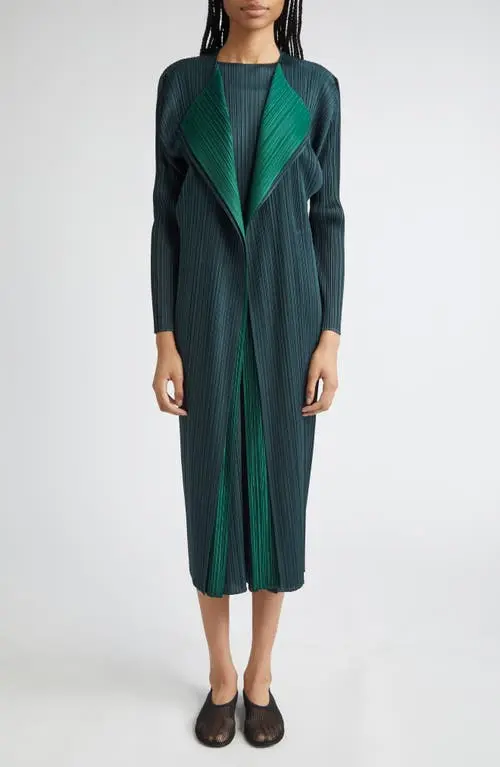 Issey Miyake Merry Bicolor Longline Cardigan - Green