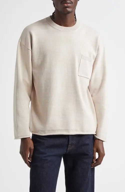 WASTE YARN PROJECT Alice Pocket Crewneck Sweater - Lights Melange