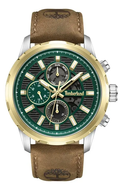 Timberland Hampton Harbour Multifunction Chronograph Leather Strap Watch