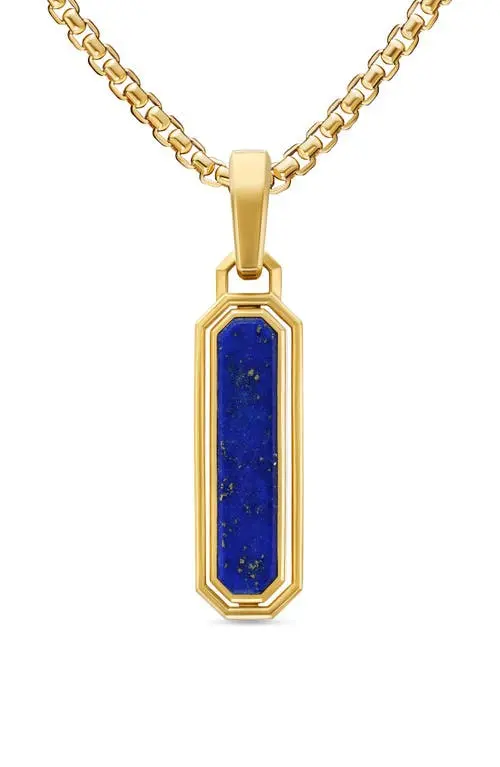 David Yurman Streamline® Inlay Amulet In 18k Yellow Gold With Onyx And Lapis - Gold/ Lapis/ Onyx