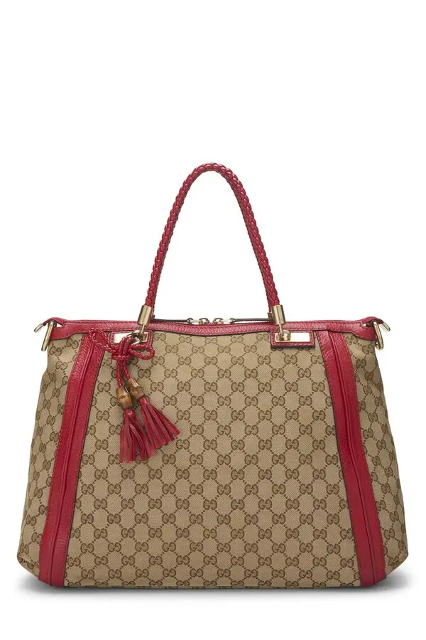 Gucci Original Gg Canvas Bella Zip Tote Xl - Brown