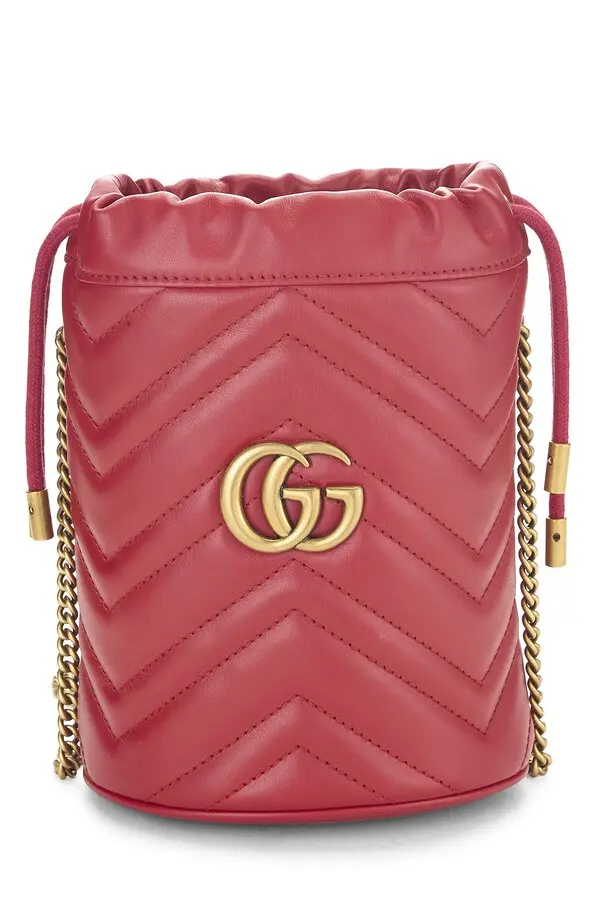 Gucci Gg Marmont Mini Bucket Bag - Red