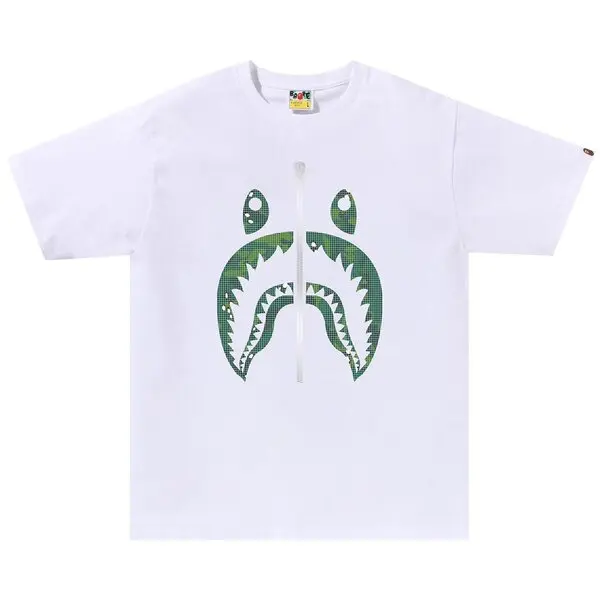 BAPE Bitmap Shark Tee - White