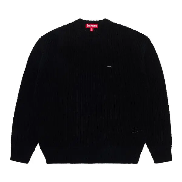 Supreme Waffle Small Box Logo Sweater - Black