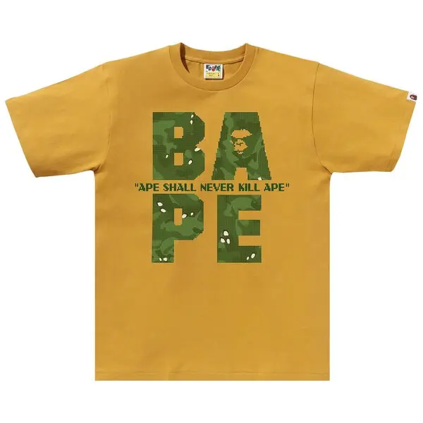 BAPE Bitmap Logo Tee - Yellow