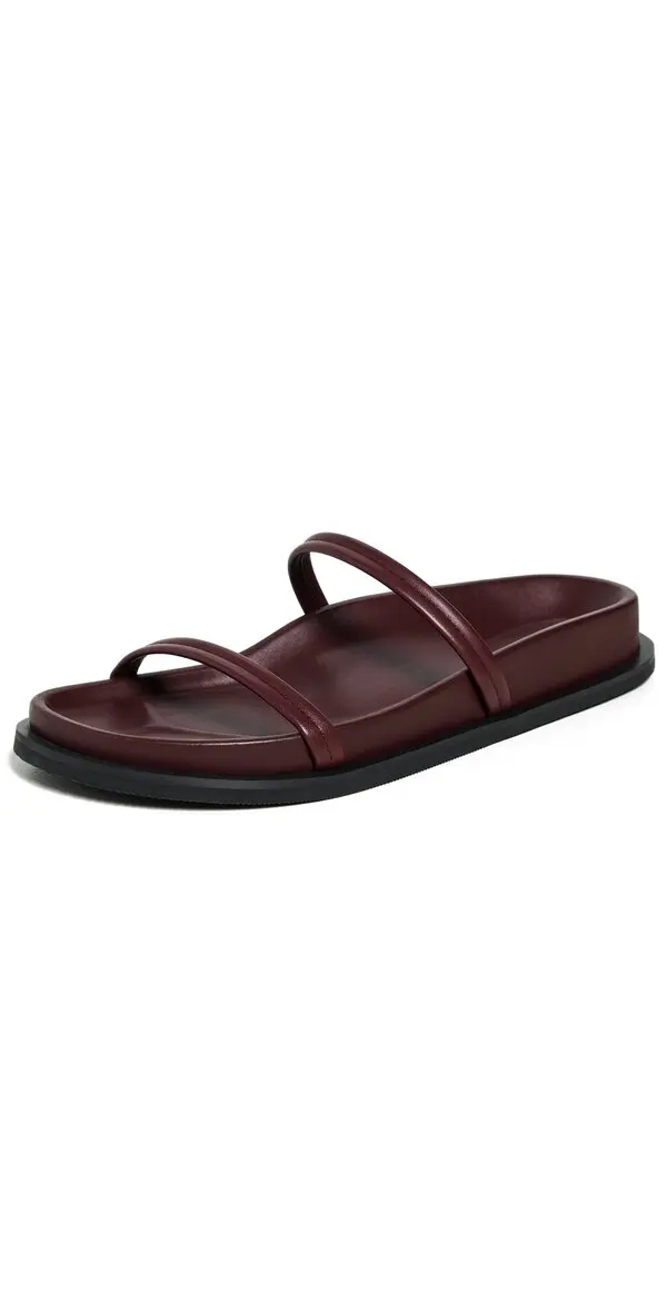 ST. AGNI Fine Double Strap Slides - Plum