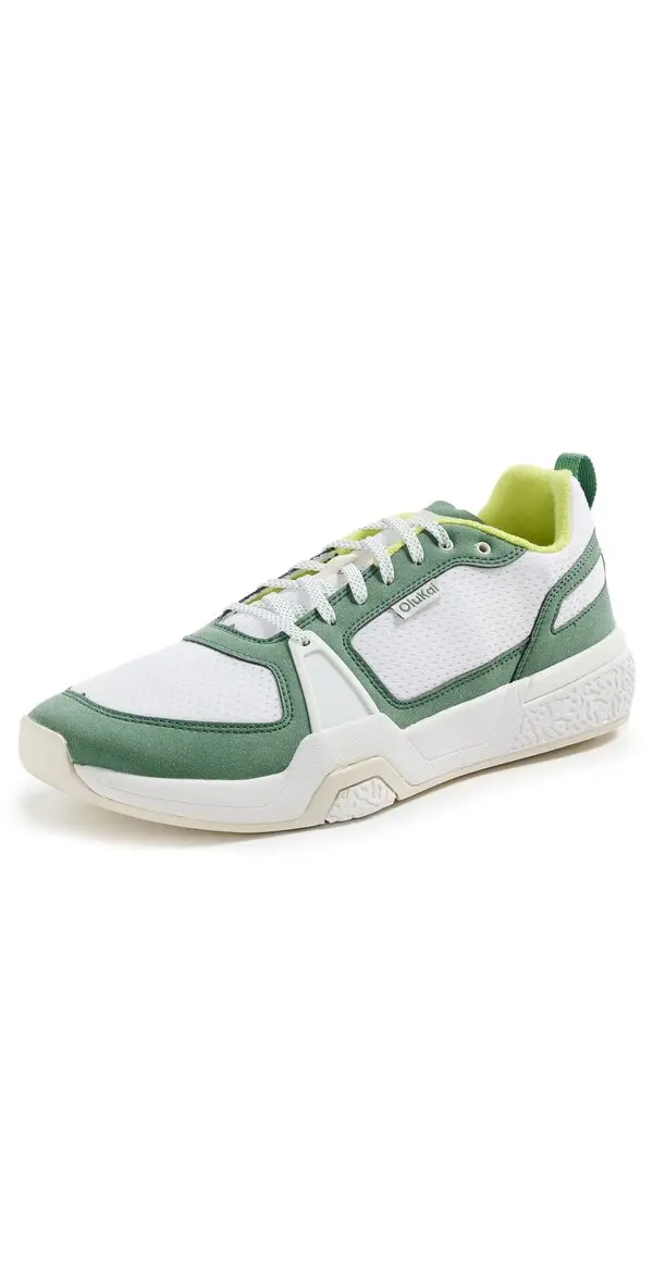 Olukai Anau' Athletic Sneakers - Bright White/leaf